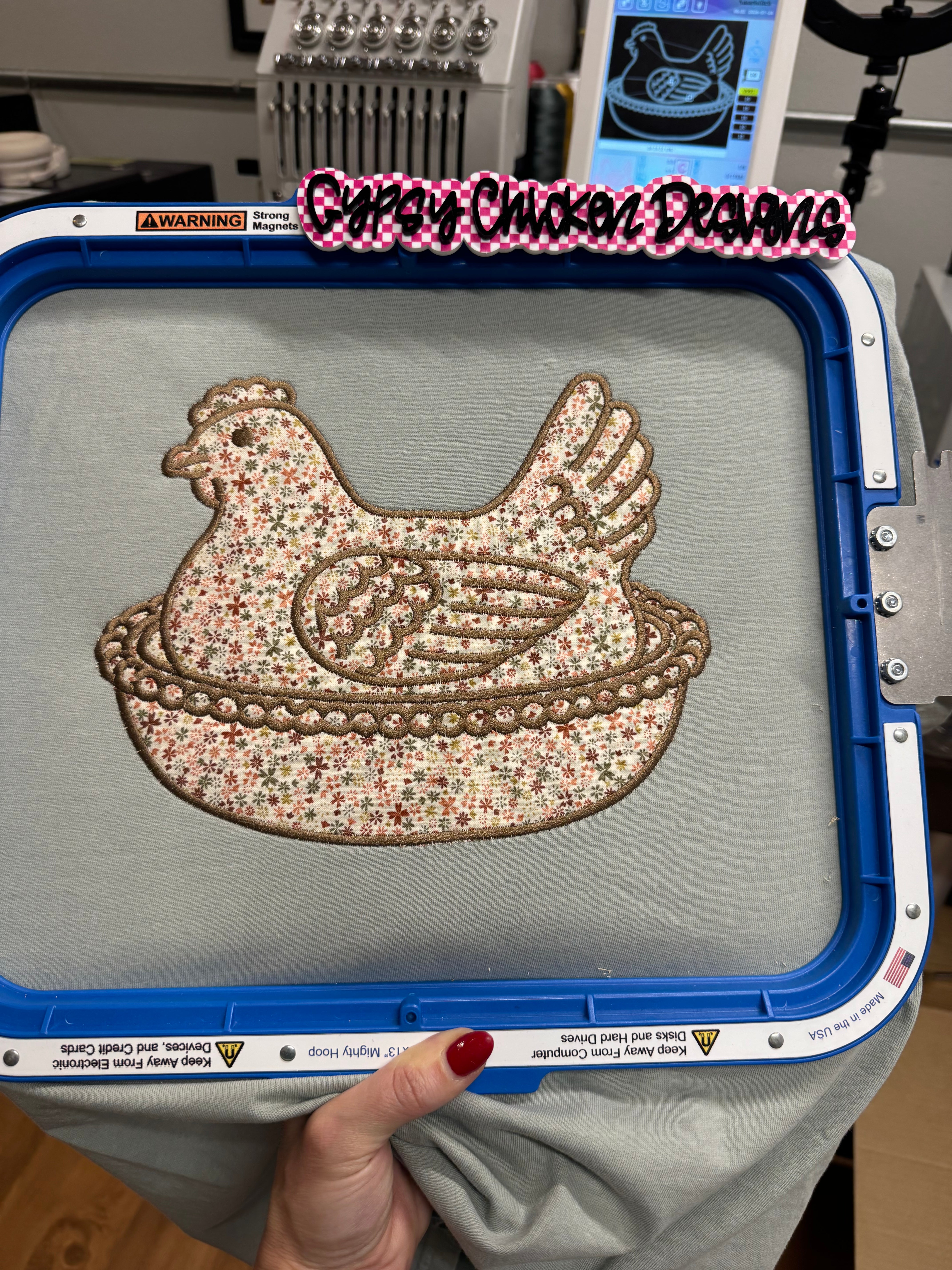 Hen On a Nest Applique' {Embroidery} – Gypsy Chicken Designs
